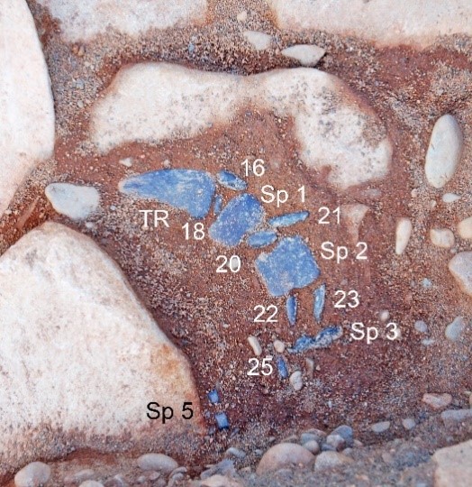 One of the Dunragit jet necklaces when first discovered, annotated by ...