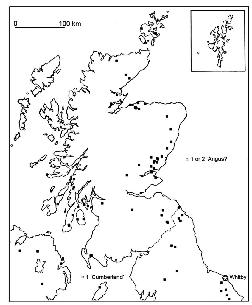 Distribution of jet and jet-like spacer-plate jewellery (including ...