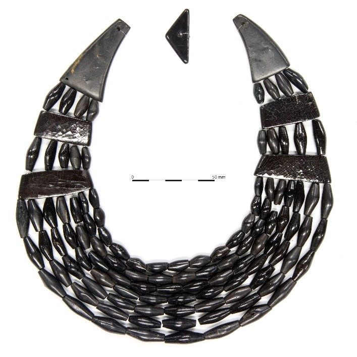 Cleaned and conserved Dunragit jet necklace, photo by Hugo Anderson ...